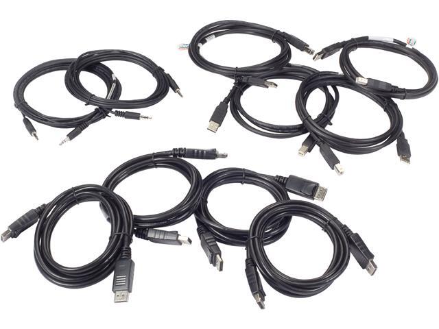 Black Box 10 ft. Secure KVM Dual-Head DisplayPort Cable Kit with CAC ...