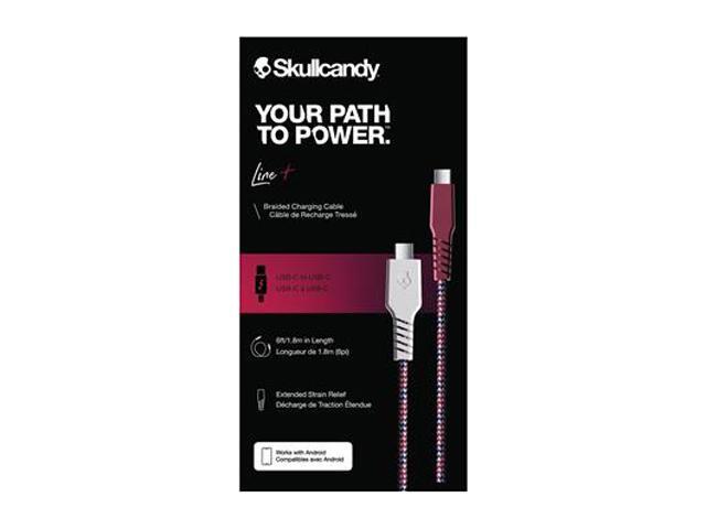 Skullcandy Line Plus Braided Charging Cable, USB-C to USB-C - White ...