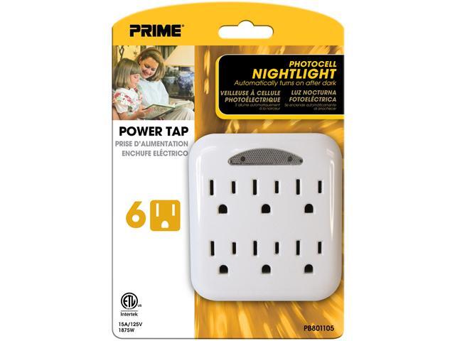 Prime Wire & Cable, Inc. PB801105 6 Outlets Power Tap w/ Photocell ...