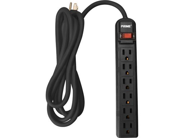 Prime Wire Model PB922009 3 ft. 6-Outlet Power Strip With 3 Foot Cord ...