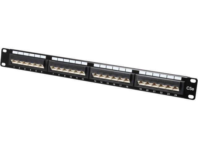 StarTech.com 24 Port 1U Rackmount Cat5e 110 Patch Panel - 45 Degree ...