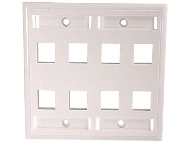 C2G 8-Port Double Gang Multimedia Keystone Wall Plate - White - Newegg.com