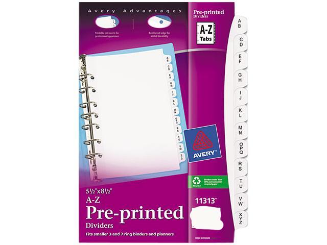 Avery Preprinted Tab Dividers 12-Tab 8 1/2 x 5 1/2 11313 - Newegg.com