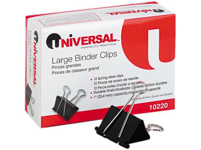 Universal 10220, Large Binder Clips, Steel Wire, 1" Capacity, 2" Wide ...
