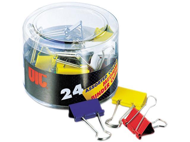 Binder Clips, Metal, Assorted Colors, Medium, 24/Pack - Newegg.com
