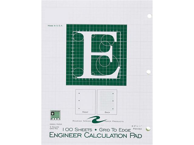 Roaring Spring 95582 Engineering Pad 100 Sheets, Green Paper - Newegg.com