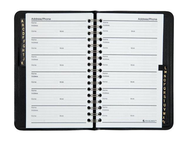 At-A-Glance Telephone/Address Book Wirebound A-Z Tabs 3-3/4"x6-1/8" BK ...