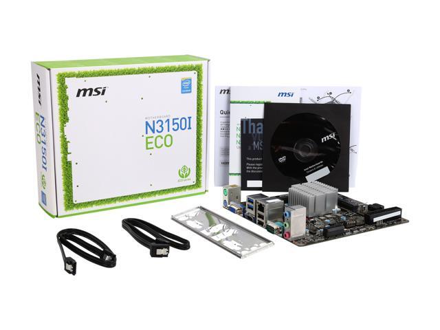 MSI N3150I ECO Intel N3150 Quad Core 6W Mini ITX Motherboard / CPU ...
