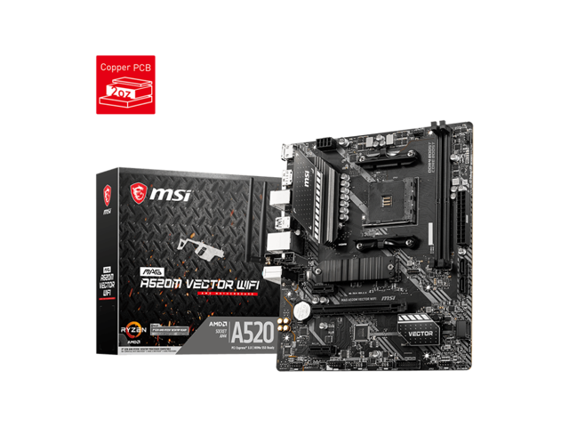 Refurbished: MSI MAG A520M VECTOR WIFI AM4 AMD A520 SATA 6Gb/s USB 3.0 ...