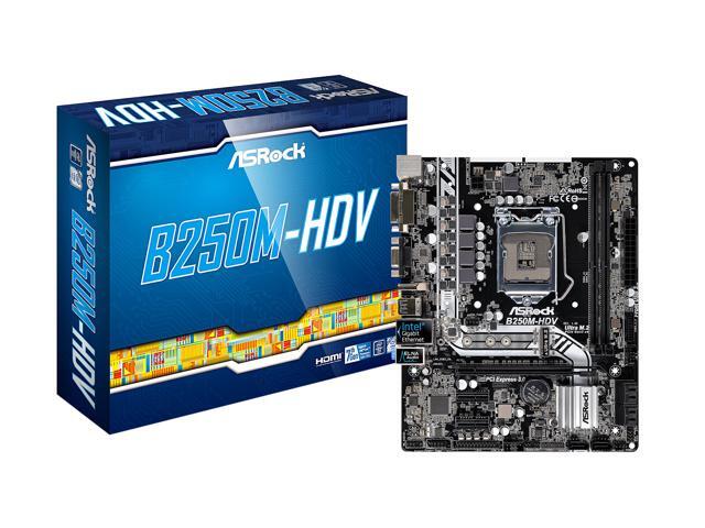 Refurbished: ASRock B250M-HDV LGA 1151 Micro ATX Motherboards - Intel ...