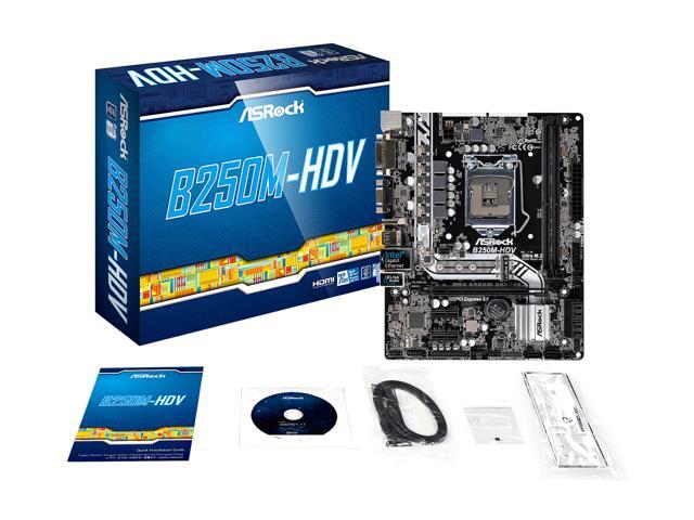 Refurbished: ASRock B250M-HDV LGA 1151 Micro ATX Motherboards - Intel ...