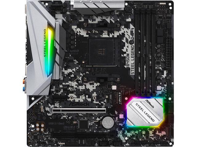 ASRock B450M STEEL LEGEND PINK AM4 Micro ATX AMD Motherboard - Newegg.com