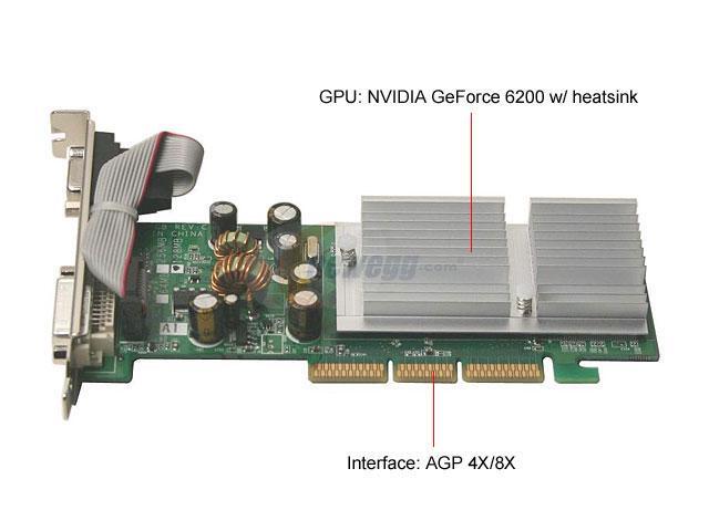 Leadtek A6200TDH-128MB GeForce 6200 128MB 64-bit DDR AGP 4X/8X Video ...