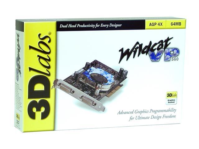 3Dlabs Visual Processing Units 01-000064 64MB DDR AGP Workstation Video ...