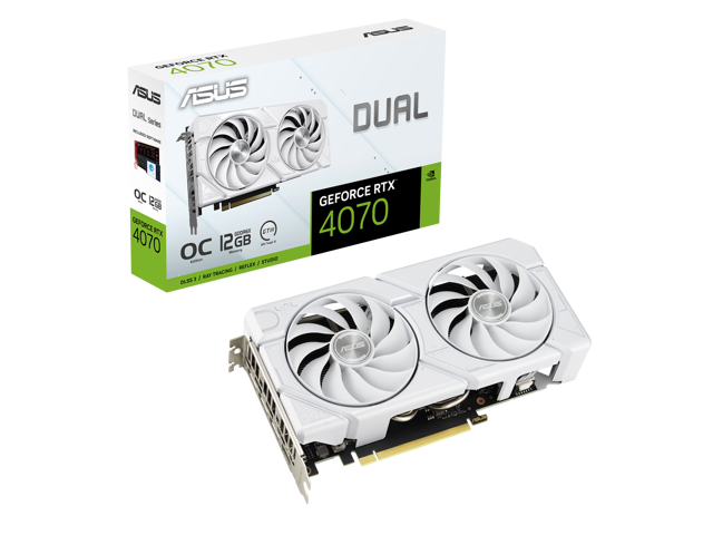 ASUS Dual GeForce RTX 4070 EVO White OC Edition (PCIe 4.0, 12GB GDDR6X ...