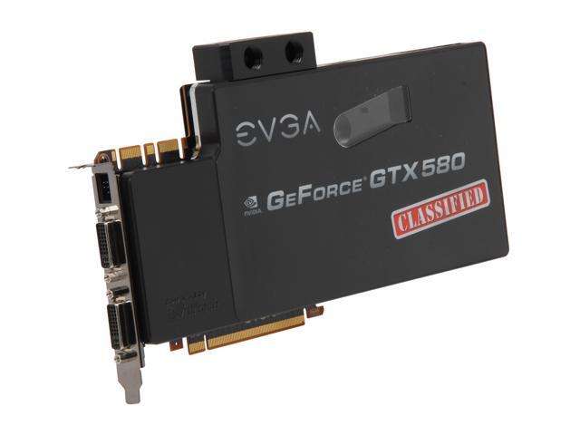 EVGA 03G-P3-1597-AR GeForce GTX 580 (Fermi) Classified Ultra Hydro ...