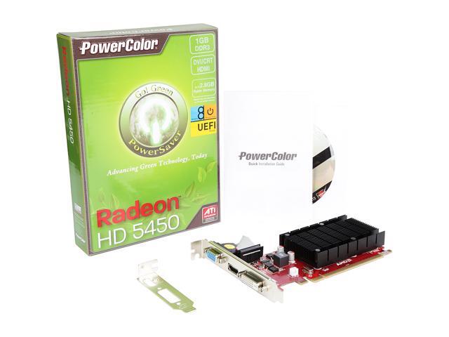 PowerColor Radeon HD 5450 Video Card (UEFI Ready) AX5450 1GBK3-SHEV3 ...