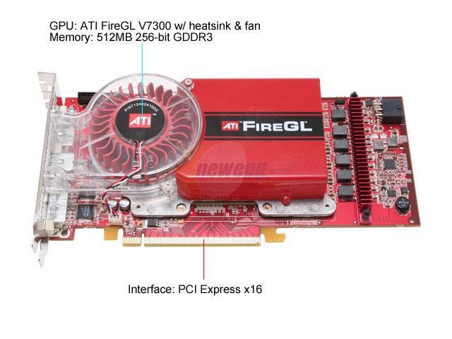 AMD FireGL V7300 100-505146 512MB 512-bit GDDR3 PCI Express x16 Video ...