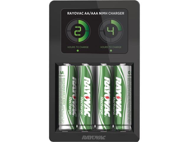 RAYOVAC PS332-4B LCD Smart Charger with 4 AA NiMH Low Self-Discharge ...