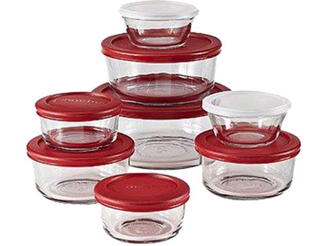 Anchor Hocking 16 Piece Red Glass Storage Ware 13326AHG18 - Newegg.com