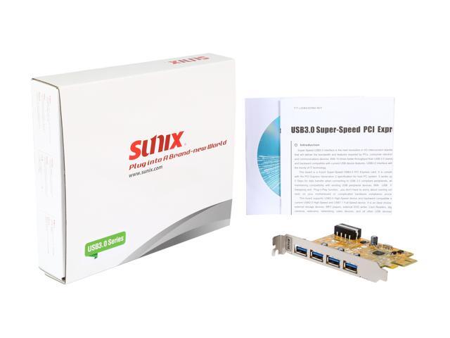 SUNIX 4-Port USB 3.0 PCI-E Card (w/ 4-Pin Molex Power) Model USB4300N ...