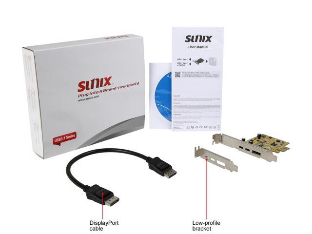 SUNIX USB 3.1 10G & DisplayPort Alt-Mode PCI Express Host Card with ...