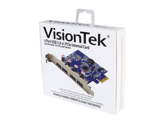 VisionTek 900870 4 Port USB 3.0 x1 PCIe Bus Powered Internal Card ...