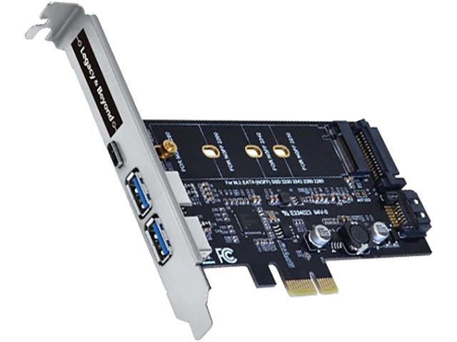 SIIG LB-US0414-S1 USB 3.0 Type-C & Type-A 3-Port PCIe Card with M.2 ...