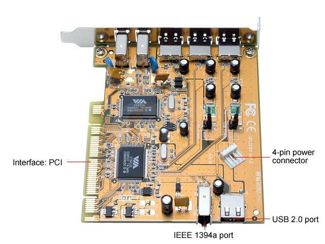 StarTech.com 3 Port USB 2.0 and 2 Port IEEE-1394 FireWire Slot Saver ...