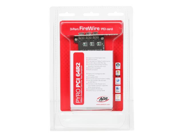 ADS Tech PYRO PCI 64R2 3 Ports Firewire PCI Card Model API-315 - Newegg.com