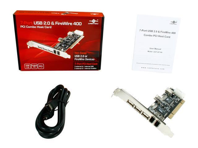 VANTEC 4-Port USB 2.0 & 3-Port FireWire 400 PCI Combo Host Card Model UGT-UF100 - Newegg.com