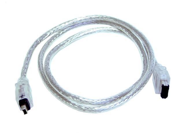 GENERIC 10E3-02103-C 3 ft. Clear/Silver IEEE1394 Firewire Cable, 4-pin ...