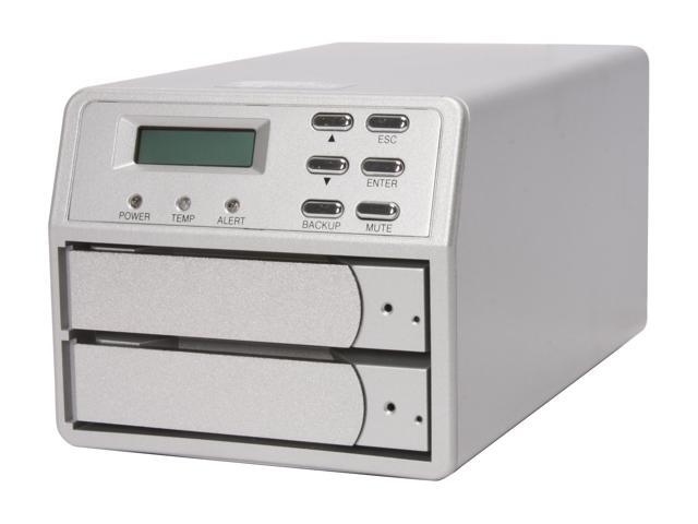 SANS DIGITAL MobileSTOR MS2UT+ 2 Bay SATA to eSATA/USB 2.0 RAID 0/1 ...