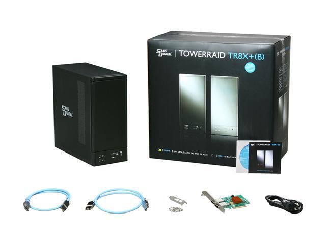 Sans Digital 8-Bay SAS/SATA RAID 5 Tower Storage Enclosure w/ 6G PCIe 2 ...