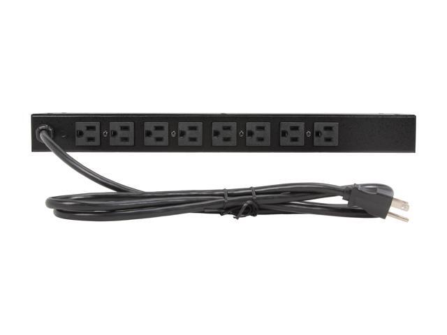 StarTech RKPW081915 19in 1U Rackmount 8 Outlet PDU 125V 15A (12A UL ...