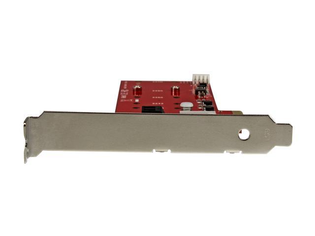 StarTech.com PEXM2SAT3422 M.2 SATA (NGFF) SATA 1 - PCI Express x4 Male 2x M.2 NGFF SSD RAID ...
