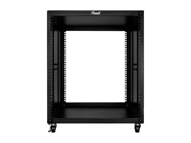 Rosewill 12U Portable Open Server Rack Rolling Cabinet with Handles for ...