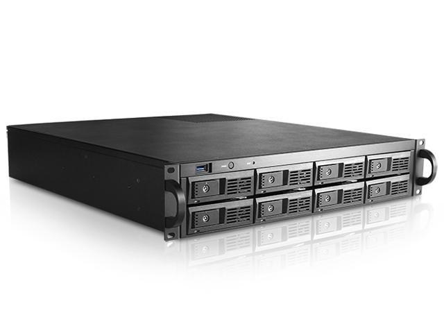 2U 8-Bay Trayless Storage Server Rackmount Chassis 12Gb/s HDD SFF-8643 ...