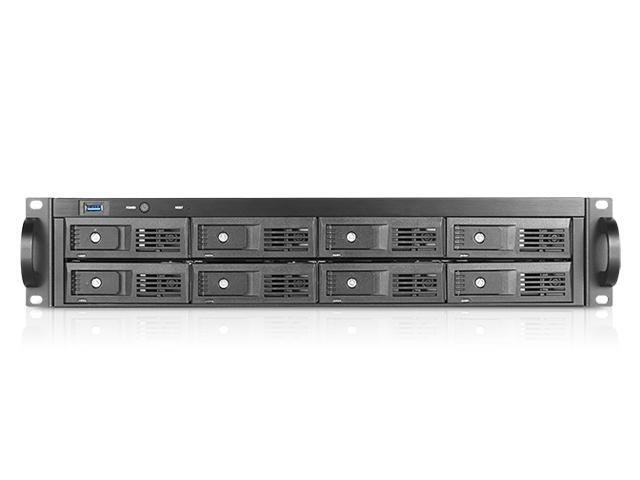 2U 8-Bay Trayless Storage Server Rackmount Chassis 12Gb/s HDD SFF-8643 ...