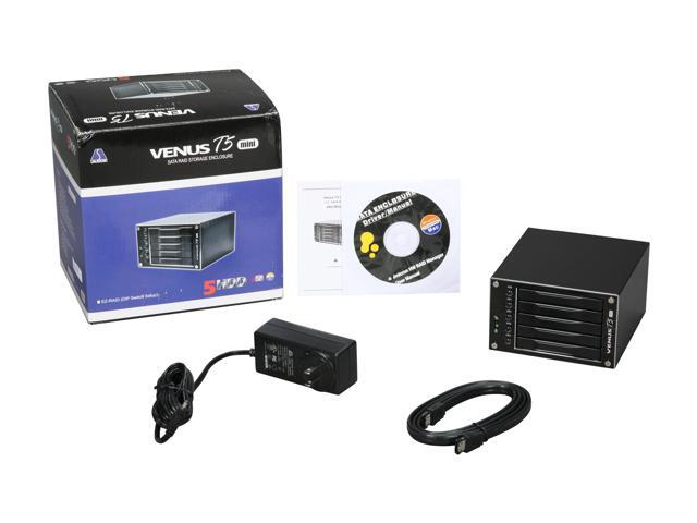 AMS VENUS T5 mini DS-2250J 5-Bay SATA RAID Storage Enclosure - Newegg.com