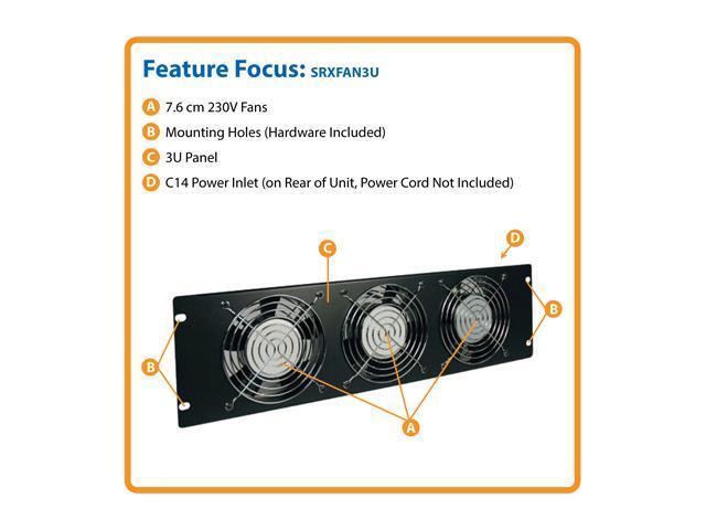 TRIPP LITE SRXFAN3U 3U Fan Panel, 230V (3 high-performance fans; 210 ...