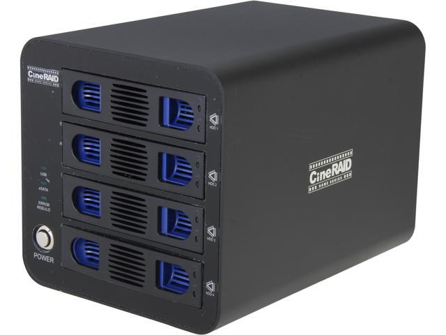 CineRAID CR-NH458-4T 4-Bay RAID Enclosure w/ 4TB(4x1TB) Total Space ...