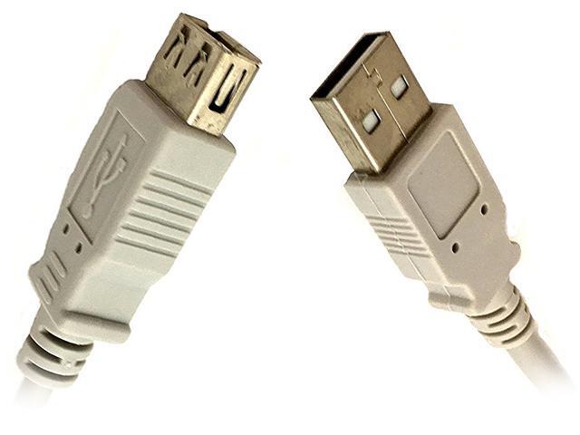 Gray - USB Extension, Fully Rated 24 AWG A to A receptacle, 6 feet ...
