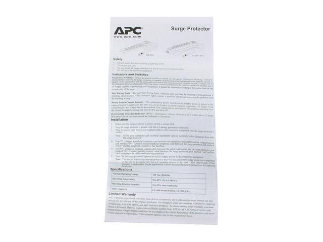 APC P74 4 ft. 7 Outlets 490 Joules Essential SurgeArrest - Newegg.ca
