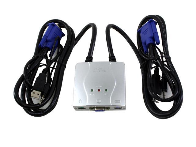 BYTECC KVM-MPC-2100 Auto USB 2 Port KVM Switch with Cable and Audio ...