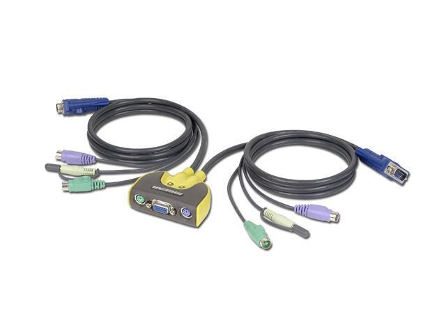 IOGEAR GCS612A MiniView Micro PS/2 Audio KVM Switch with Cables ...