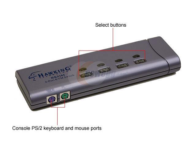 HAWKING HKS104 4-Port KVM Switch with 3-in-1 Cables - Newegg.com