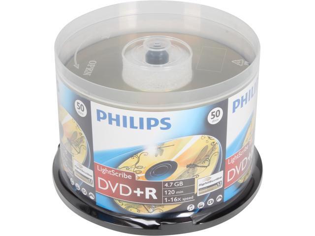 PHILIPS 4.7GB 16X DVD+R LightScribe 50 Packs Disc Model DR4L6B50F/17 ...