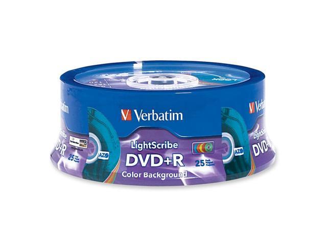 Verbatim 4.7GB 16X DVD+R LightScribe 25 Packs 5 Colors Disc Model 96432 ...