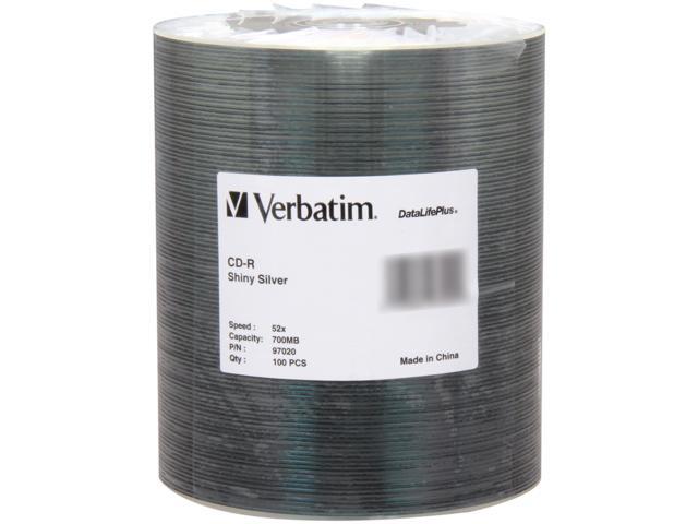 Verbatim DataLifePlus 700MB 52X CD-R 100 Packs Media Model 97020 ...